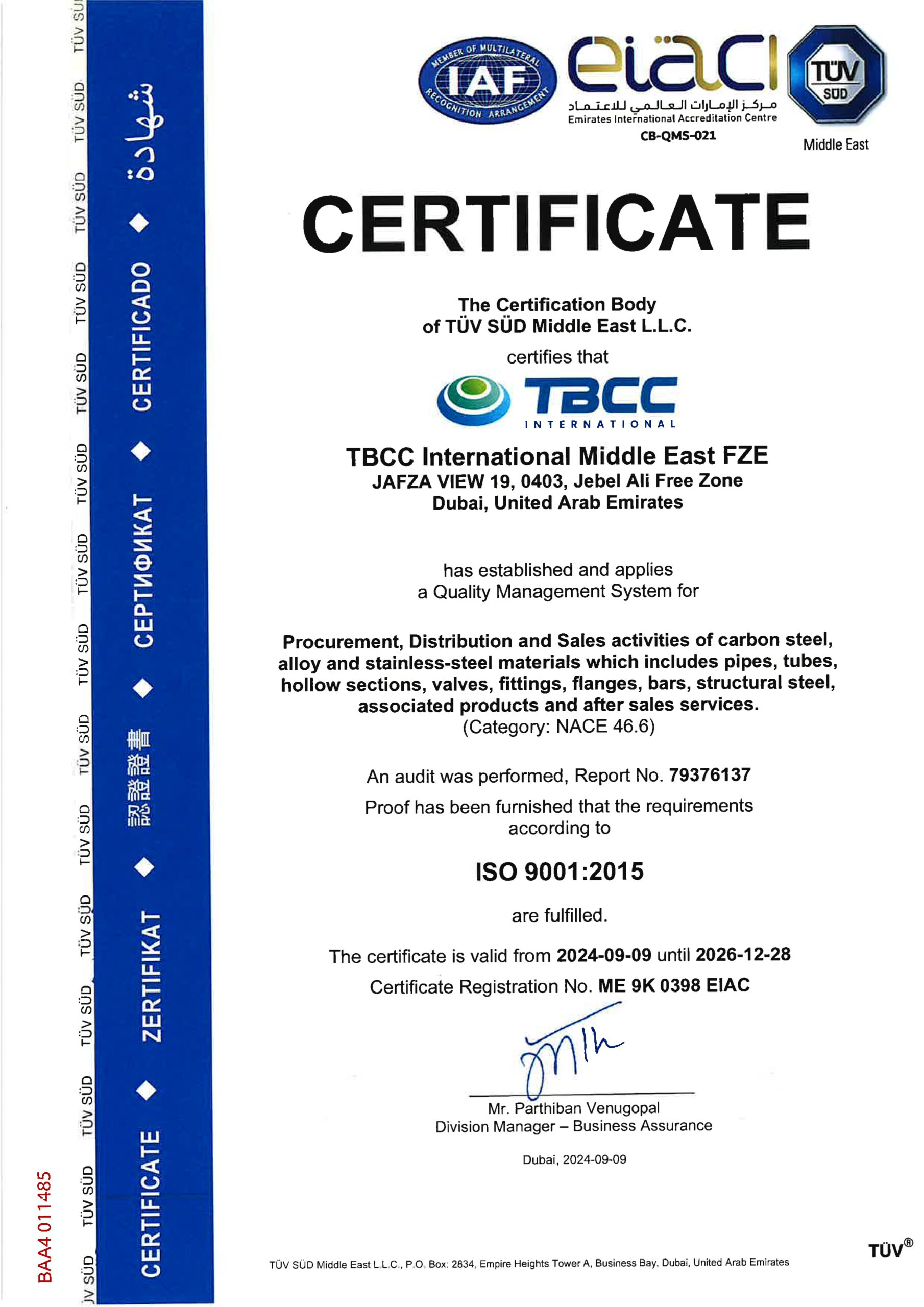 Quality assurance – TBCC Group
